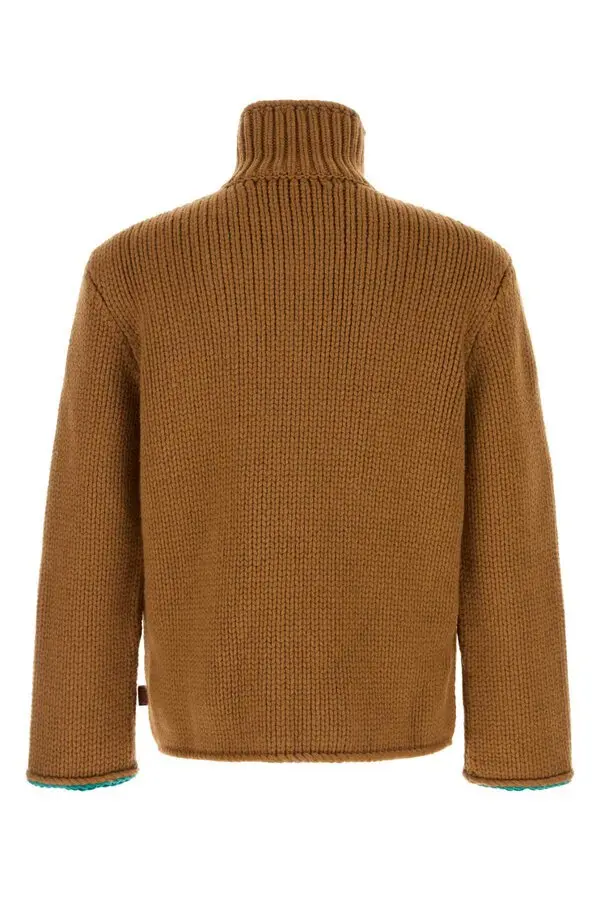 Loewe Ribbed Knit Turtleneck Jumper - Tan