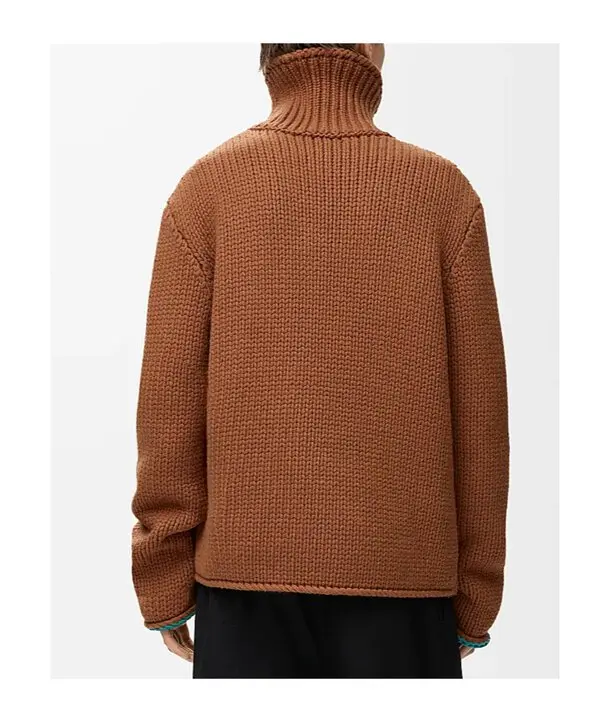 Loewe Ribbed Knit Turtleneck Jumper - Tan