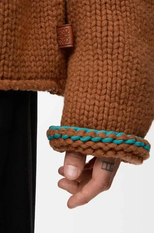 Loewe Ribbed Knit Turtleneck Jumper - Tan