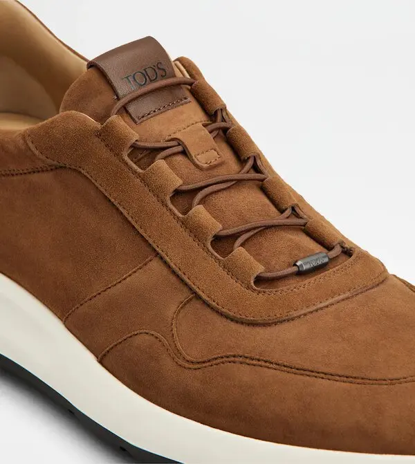 TOD'S Suede Lace-up Sneakers - Brown