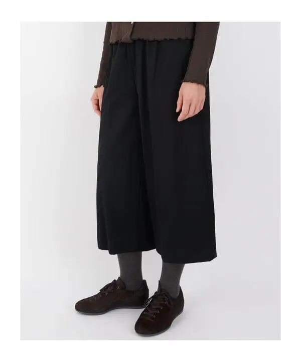 Comme Des Garçons Elastic Waist Wide Leg Cropped Pants - Black