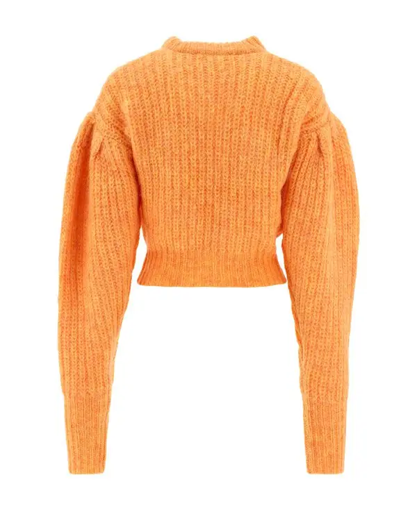 ROTATE BY BIRGER CHRISTENSEN Logo Bubble Sleeve Cropped Sweater