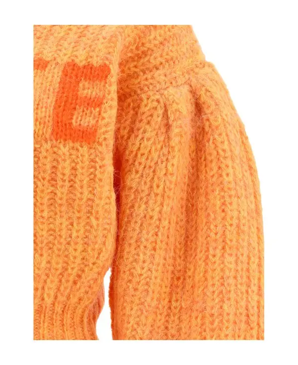 ROTATE BY BIRGER CHRISTENSEN Logo Bubble Sleeve Cropped Sweater