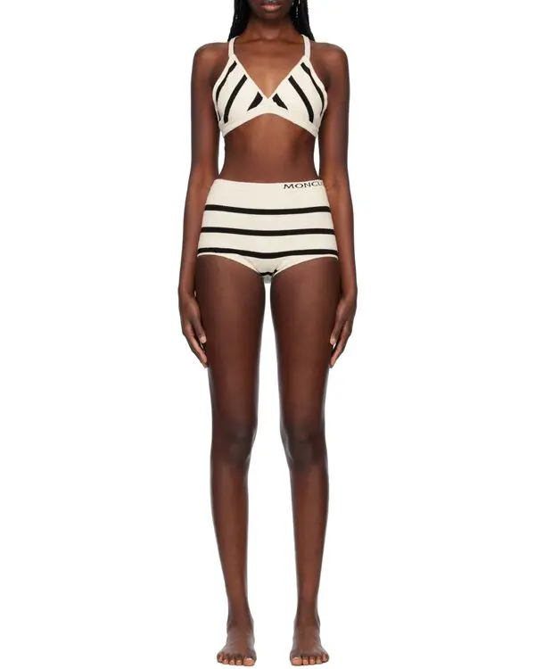 Moncler Striped Bouclé Bikini - Nude