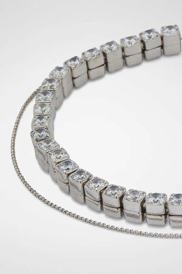 JIL SANDER Crystal-embellished Cubic Necklace