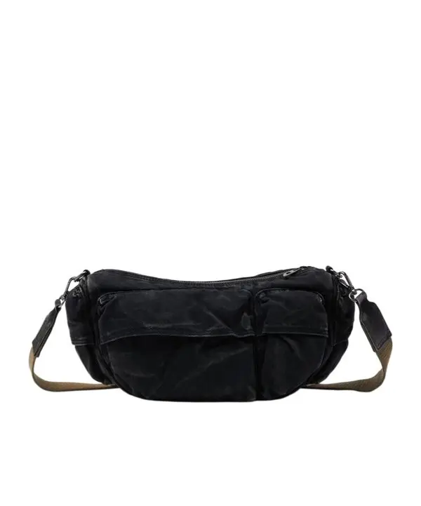DIESEL® Multi-pkts Multipocket Denim Shoulder Bag - Black