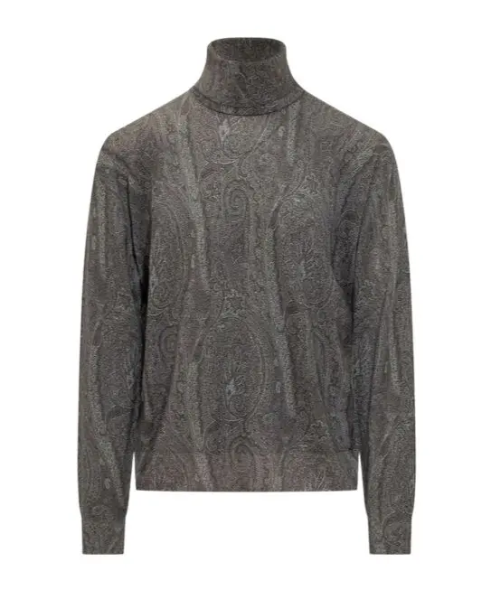 Etro Paisley Jacquard Turtleneck Jumper - Black
