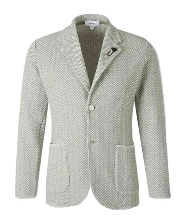 LARDINI Herringbone Single-breasted Blazer - Gray