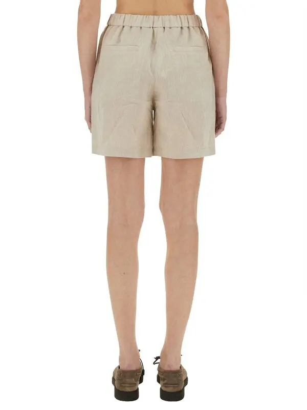 Brunello Cucinelli Darted Elasticated Waistband Wide Leg Shorts