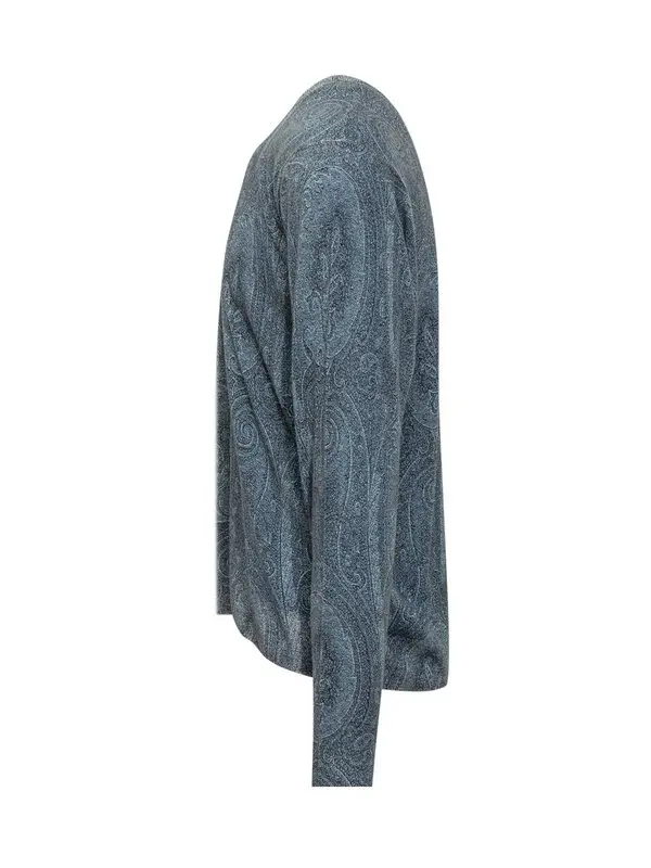 Etro Paisley Printed Crewneck Jumper - Blue