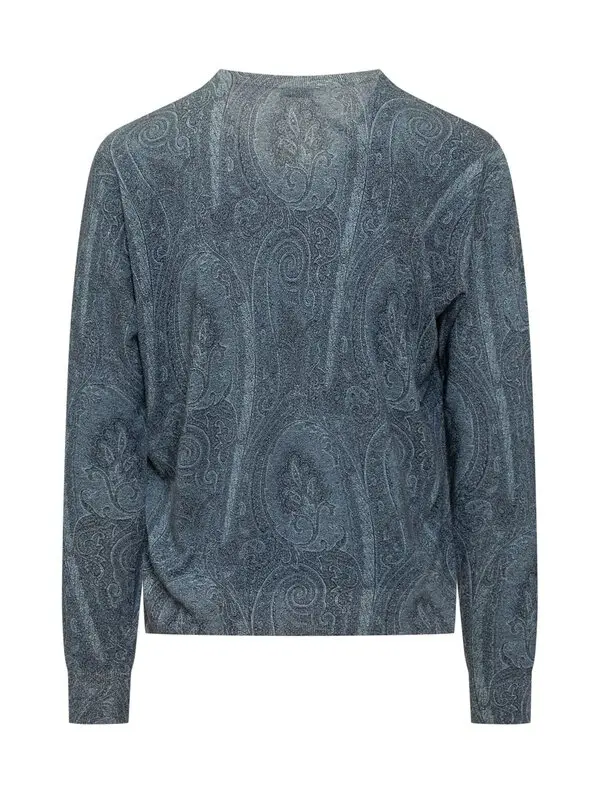 Etro Paisley Printed Crewneck Jumper - Blue