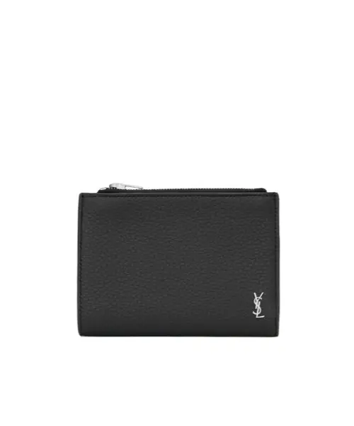 Saint Laurent Tiny Cassandre Bi-fold Wallet - Black
