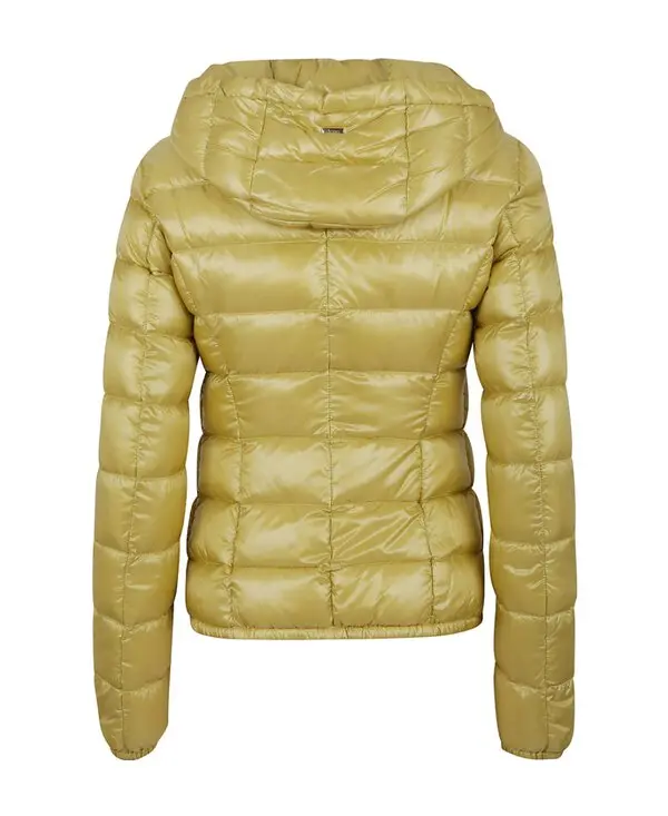 Herno Zip-up Padded Jacket With Drawcord Hood - Nude