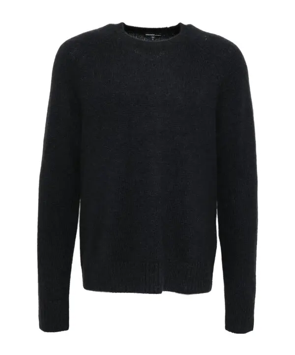 JAMES PERSE Lightweight Textured Cashmere Crewneck Sweater - Black
