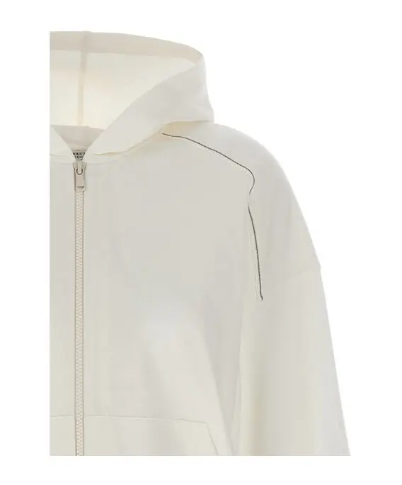 Brunello Cucinelli Monili Embellished Zip Hoodie