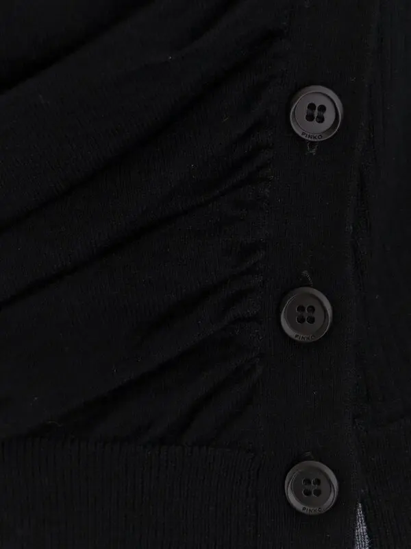 Pinko High-neck Knitted Jumper With Decorative Side Buttons