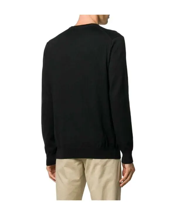 Polo Ralph Lauren Knitted V-neck Jumper With Signature Embroidery - Black