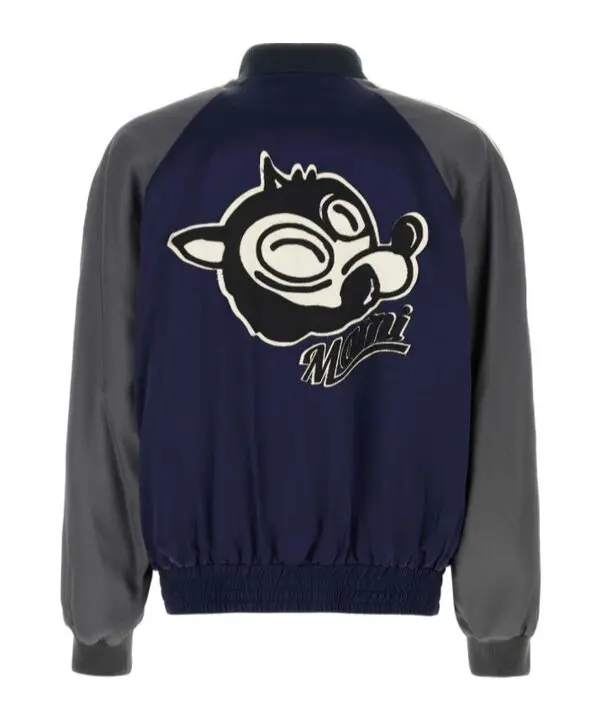Marni Logo Flocked Zip Up Jacket