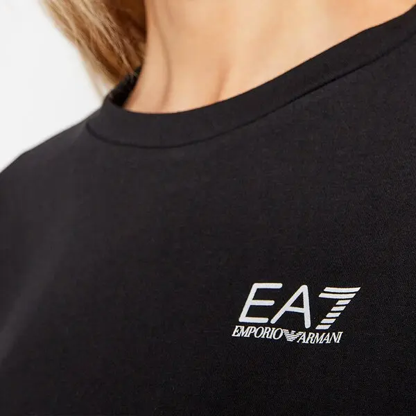 EA7 Round Neck Long Sleeve Sweater With Logo Detail