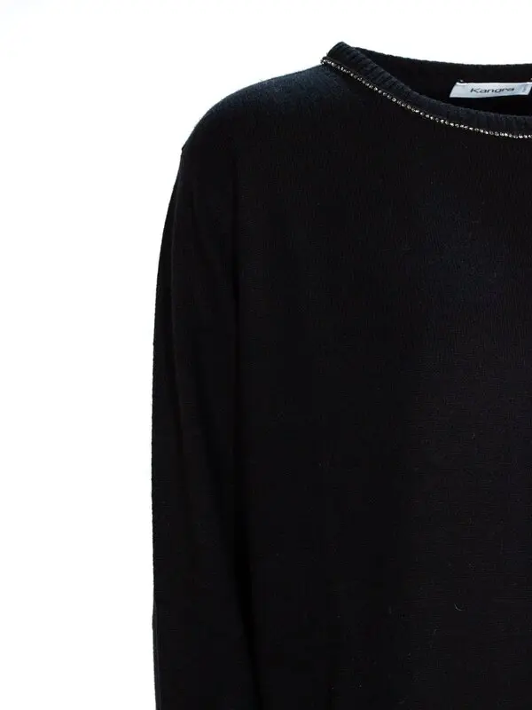KANGRA Embellished Boat Neck Knitted Jumper