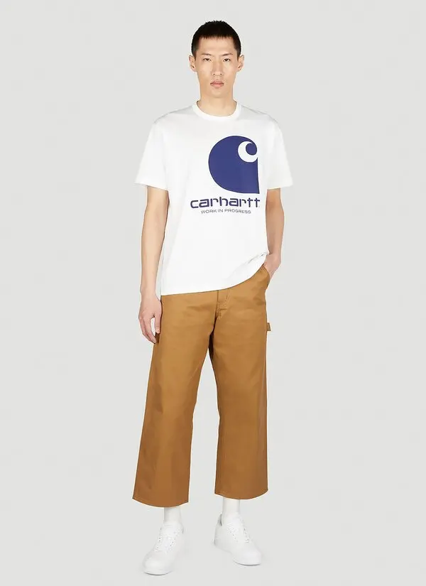 Junya Watanabe X Carhartt Printed T-shirt With Round Neck - White