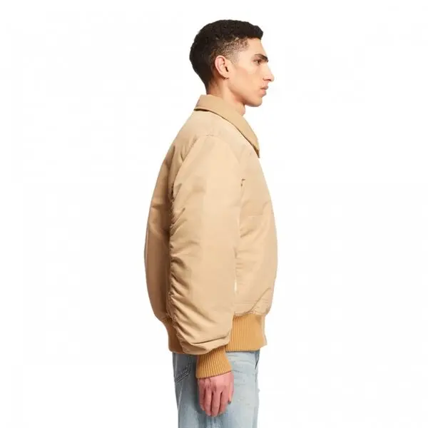 Palm Angels Long-sleeved Bomber Jacket With Embroidered Logo - Nude