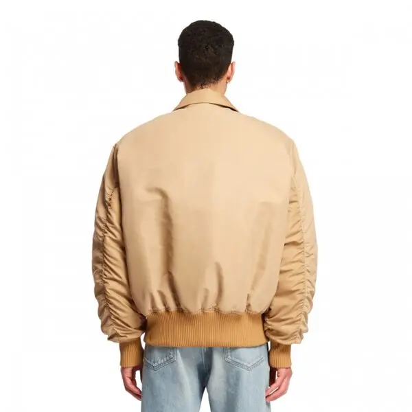 Palm Angels Long-sleeved Bomber Jacket With Embroidered Logo - Nude