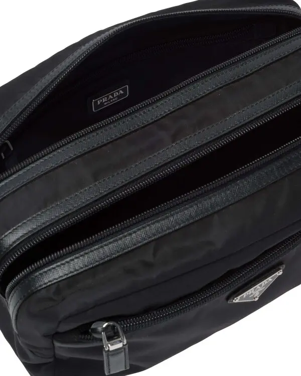 Prada Re-nylon And Saffiano Leather Travel Pouch