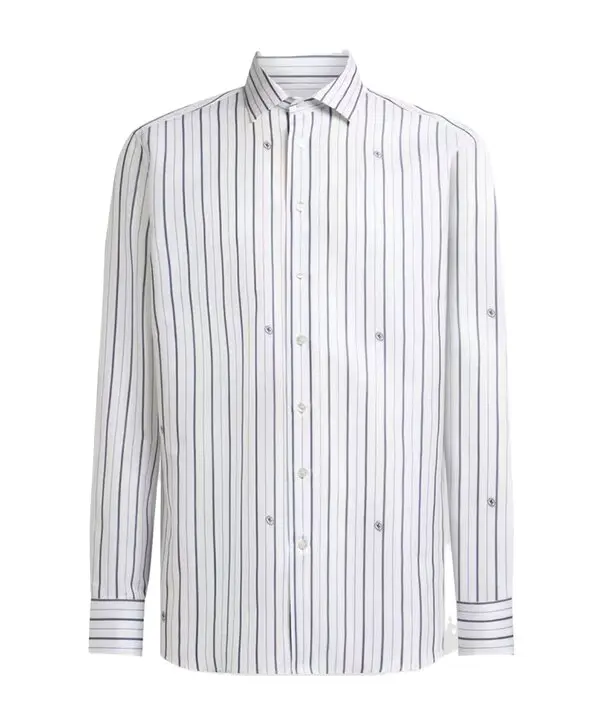Etro Long Sleeved Striped Jacquard Shirt