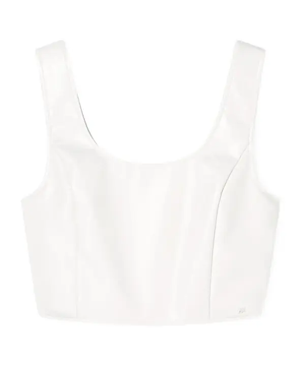 Armani Exchange Sleeveless Top With Polyurethane Coating - White