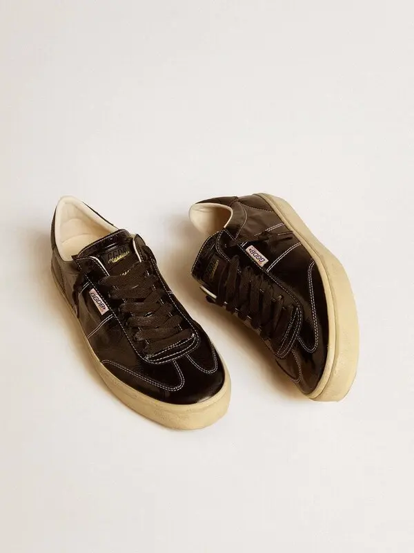 GOLDEN GOOSE Soul Star Patent Leather Sneakers - Black