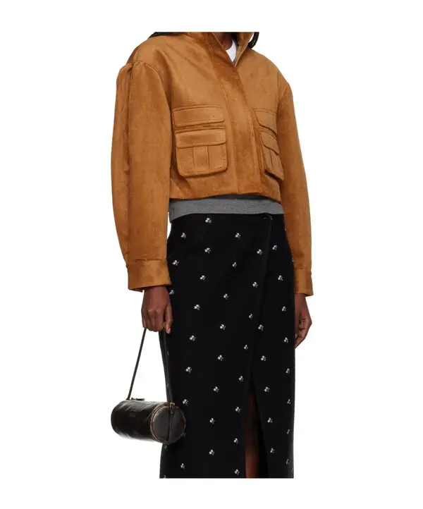 SHUSHU/TONG Stand Collar Zip Up Pocket Jacket