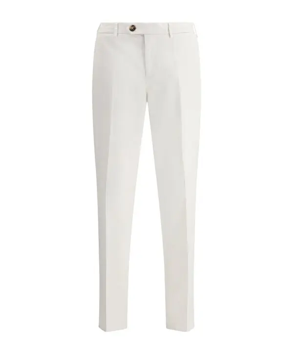 Brunello Cucinelli Italian Fit Gabardine Trousers - White