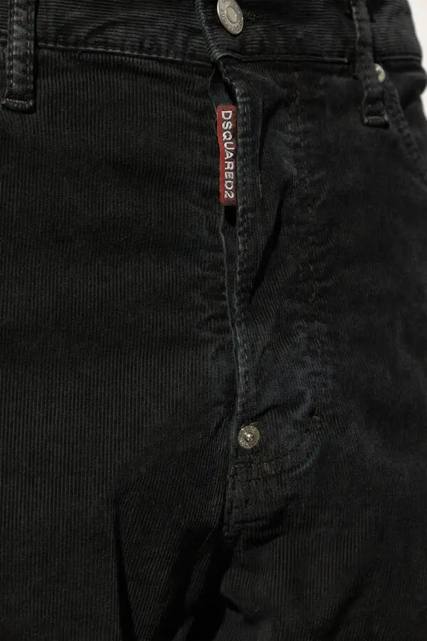 Dsquared2 Straight-leg Corduroy Trousers - Black
