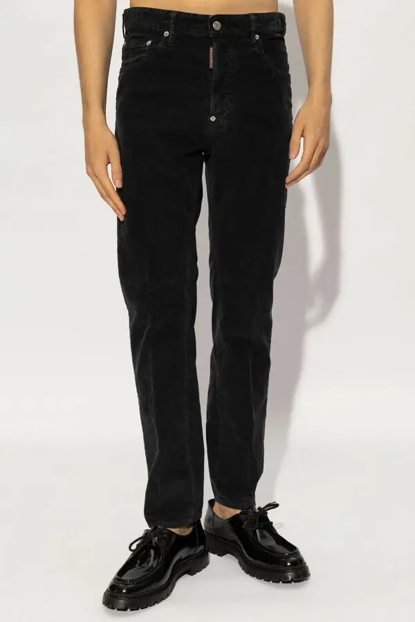 Dsquared2 Straight-leg Corduroy Trousers - Black