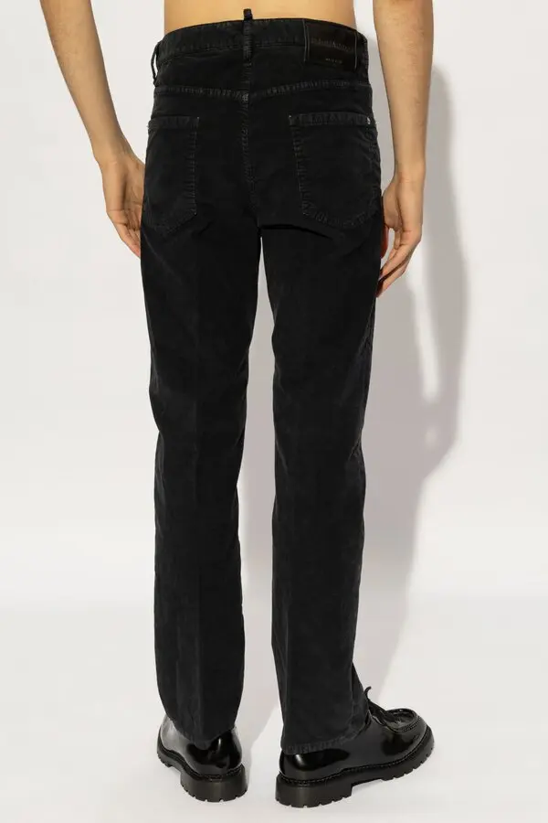 Dsquared2 Straight-leg Corduroy Trousers - Black