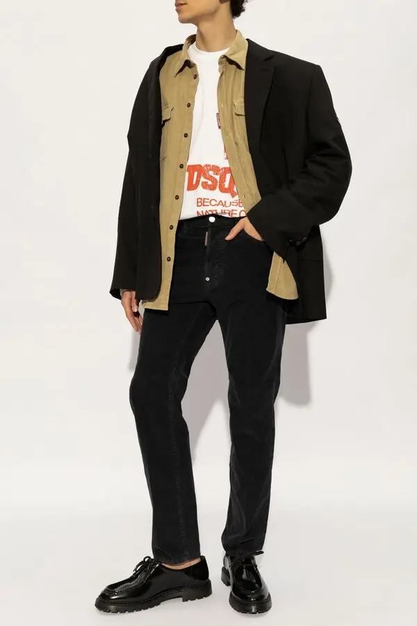 Dsquared2 Straight-leg Corduroy Trousers - Black