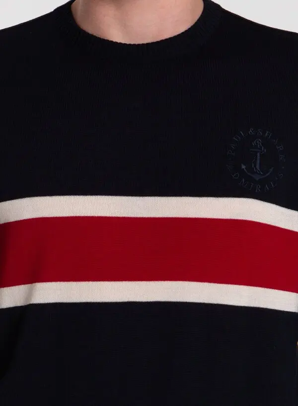 PAUL  SHARK Paul & Shark Striped Crew Neck Sweater