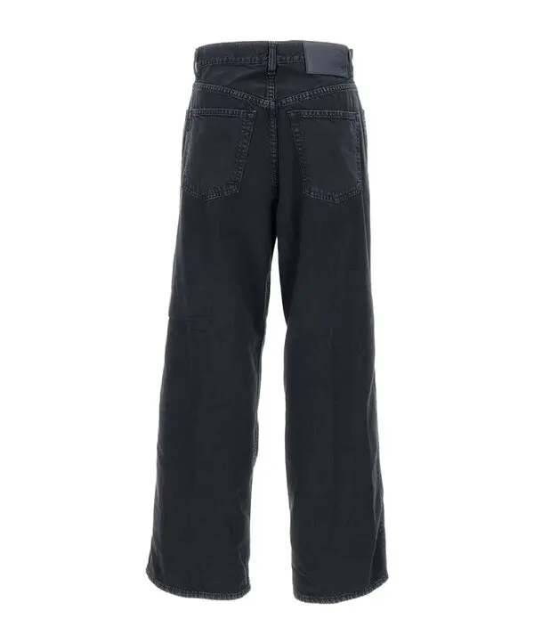 HAIKURE Pleated Wide Leg Jeans - Black