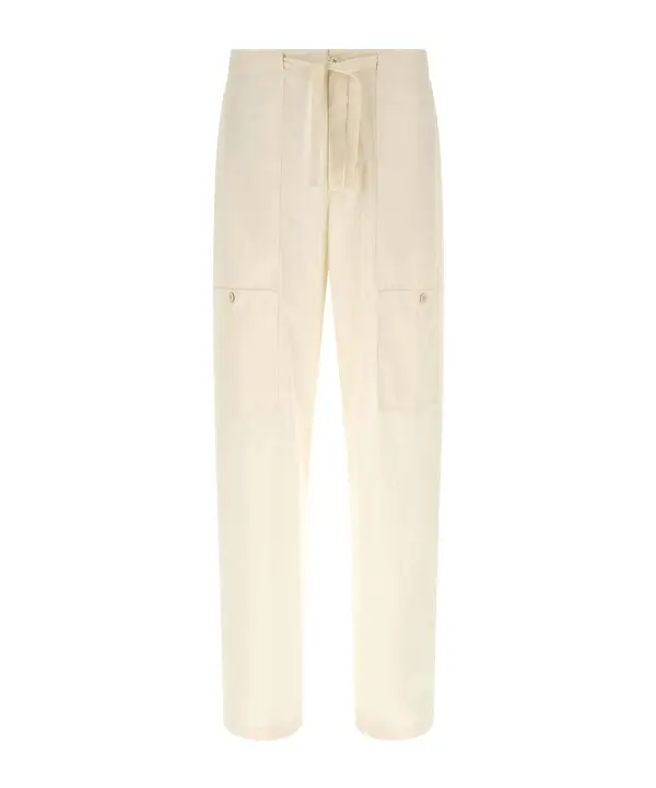 JIL SANDER Drawstring Poplin Cargo Trousers - White