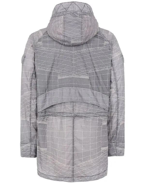 Stone Island Reflective Grid Drawstring Hooded Jacket