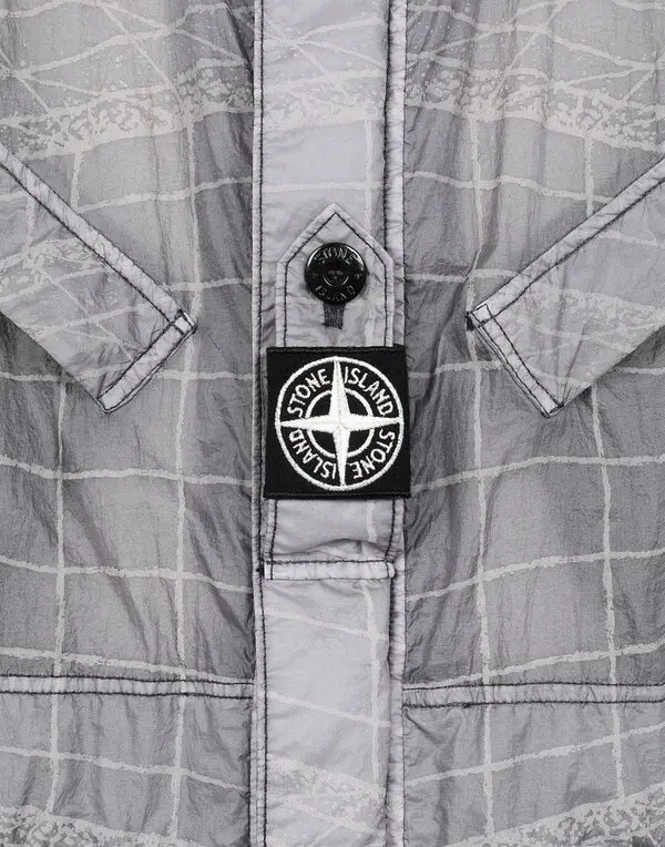 Stone Island Reflective Grid Drawstring Hooded Jacket