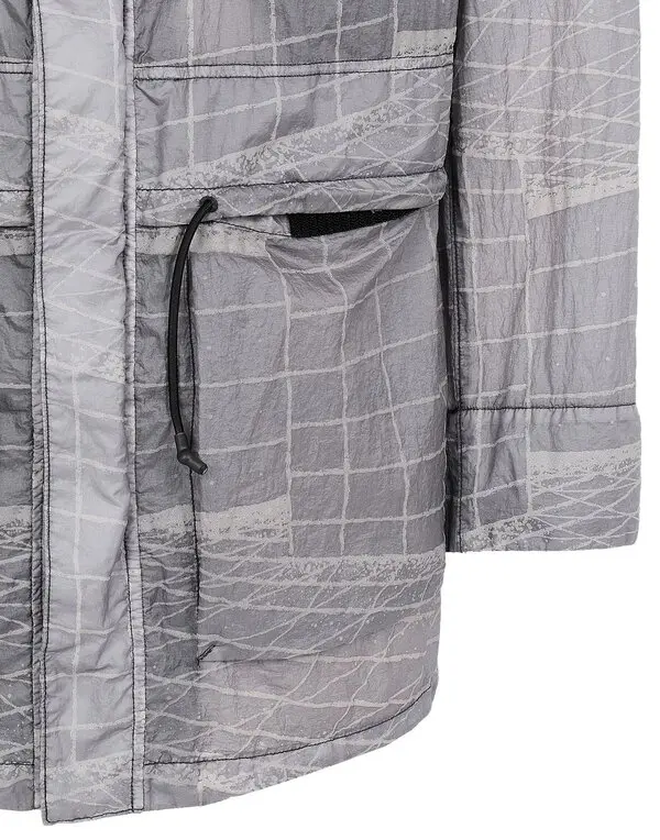Stone Island Reflective Grid Drawstring Hooded Jacket