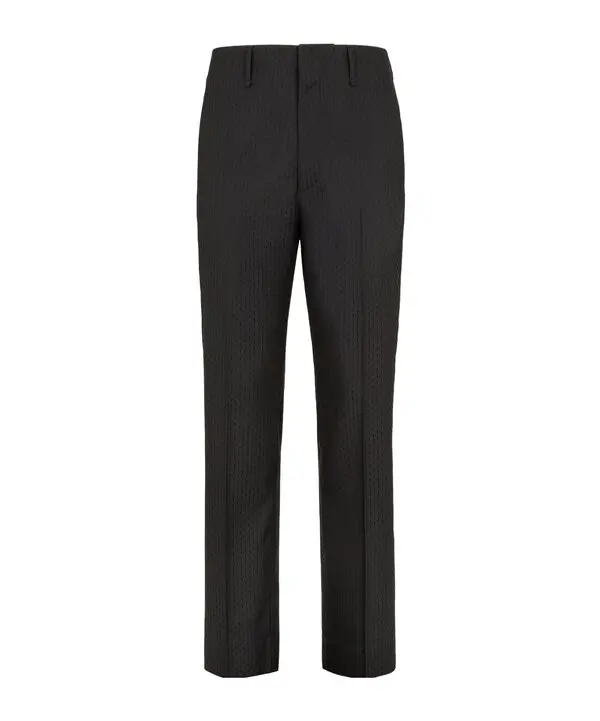 Fendi Tailored High-waist Pants With Jacquard Weave