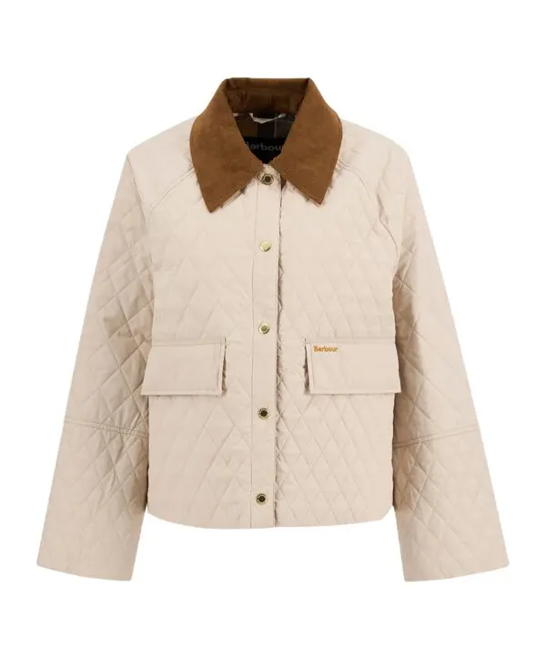 Barbour Quilted Corduroy Collar Jacket - Nude
