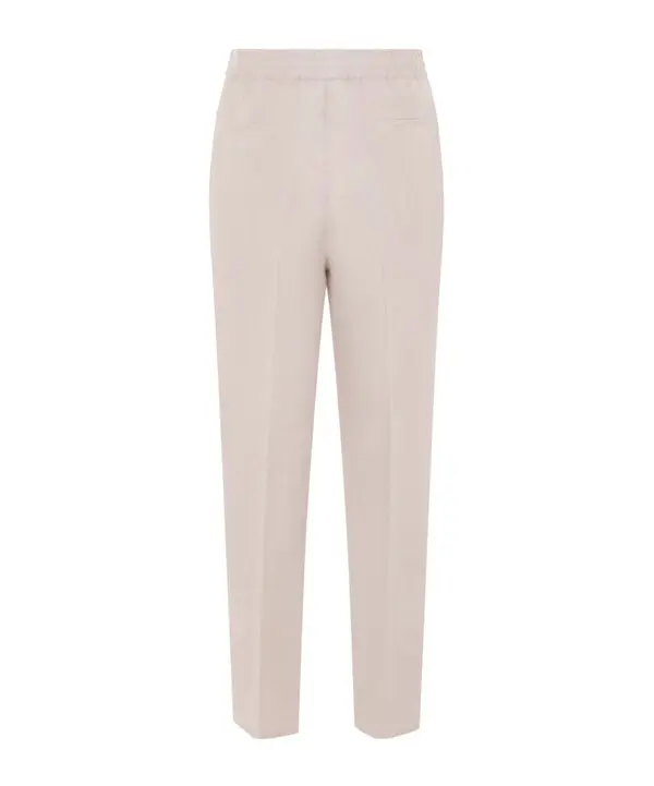 Brunello Cucinelli Elasticated Waistband Drawstring Pants - Beige