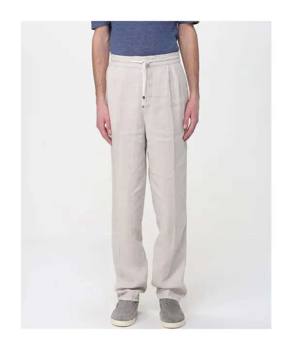 Brunello Cucinelli Elasticated Waistband Drawstring Pants - Beige