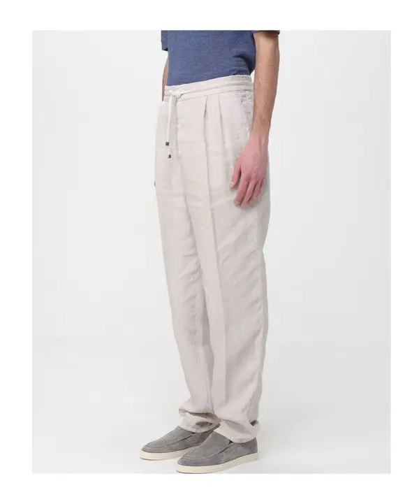 Brunello Cucinelli Elasticated Waistband Drawstring Pants - Beige
