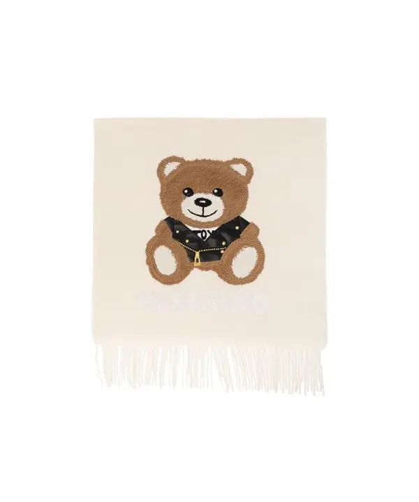 Moschino Teddy Bear-print Knitted Scarf - Brown