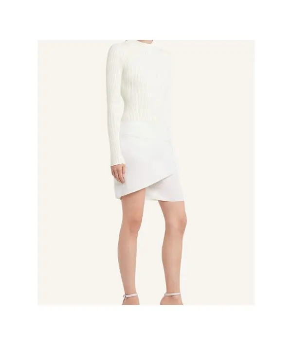 COURREGES Ribbed Mockneck Jumper - White